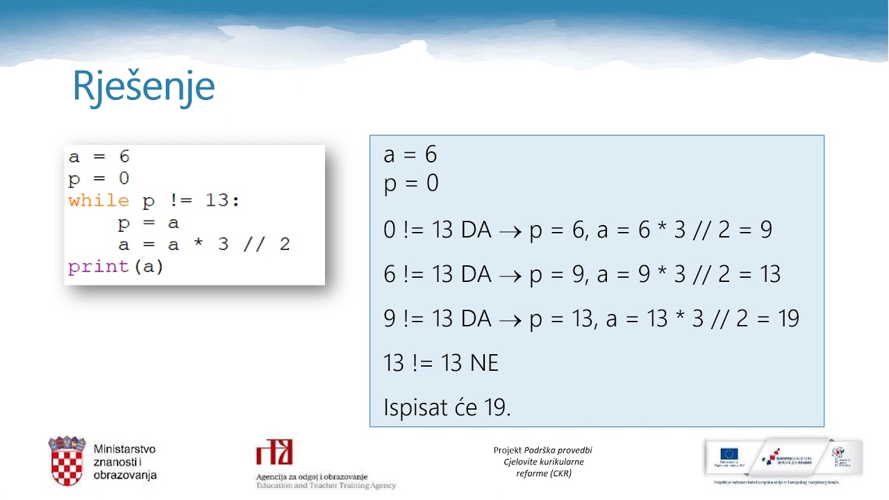 Informatika 1 R Sš Naredba Za Ponavljanje While U Pythonu Youtube