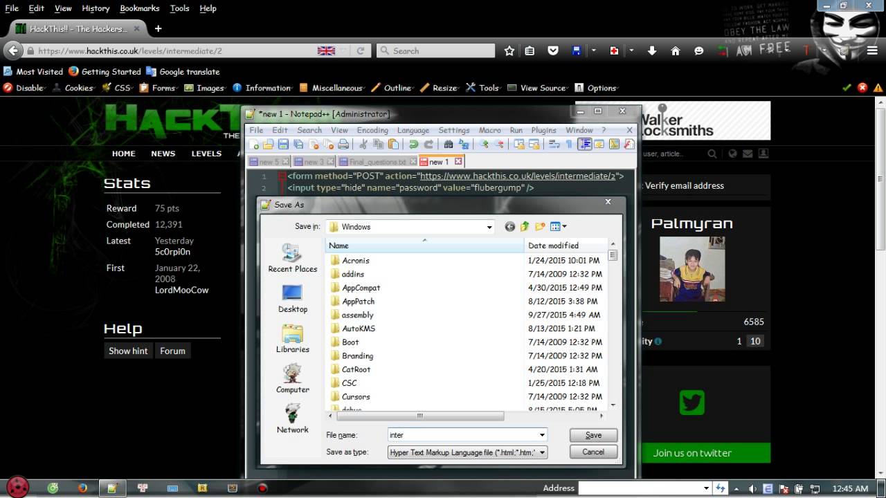 Hackthis Intermediate123 Youtube