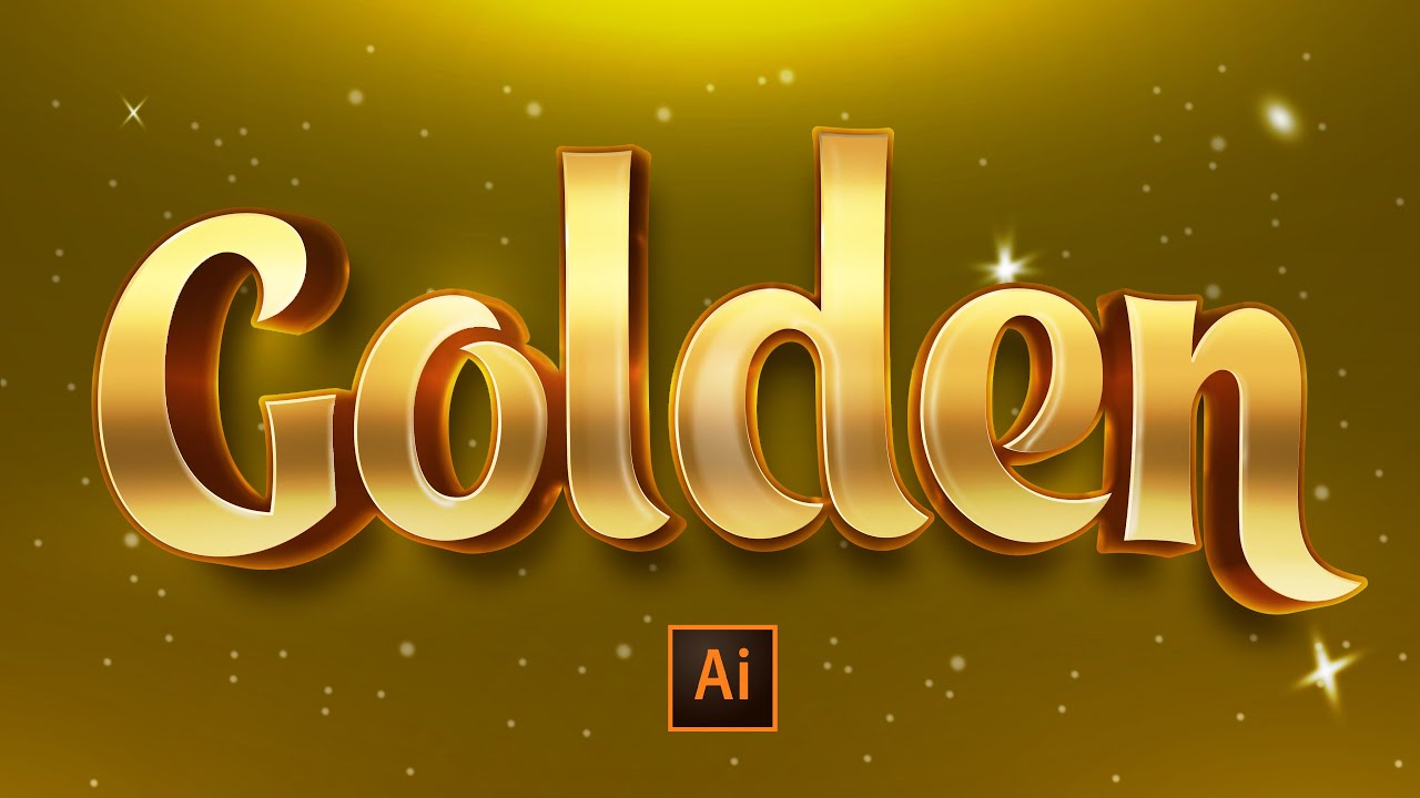 Tutorial Illustrator Membuat Efek Teks Golden 3d Text Effect