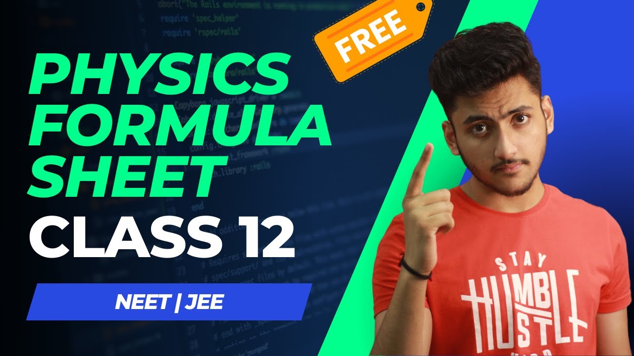 Physics Class 12 Formula Sheet Neet Jee Chapterwise For Free
