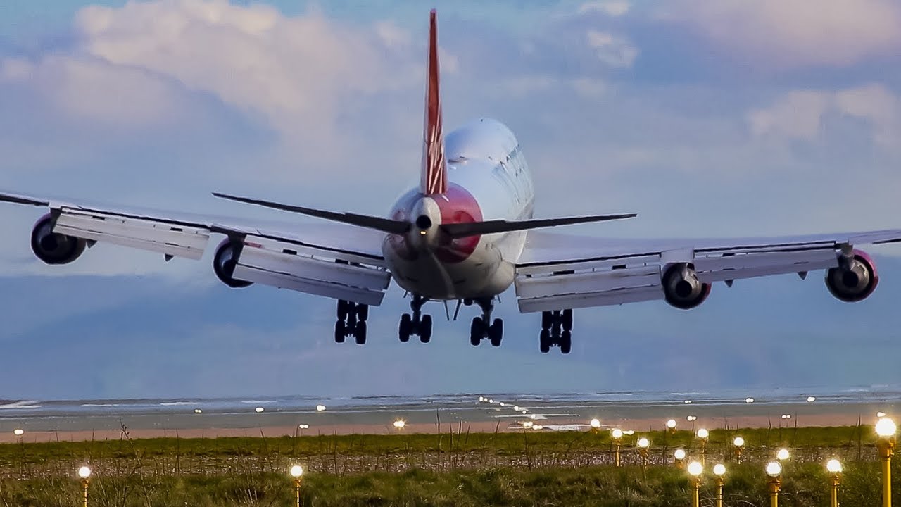 Spectacular View Of Planes Taking Off Landing At Manchester Airport