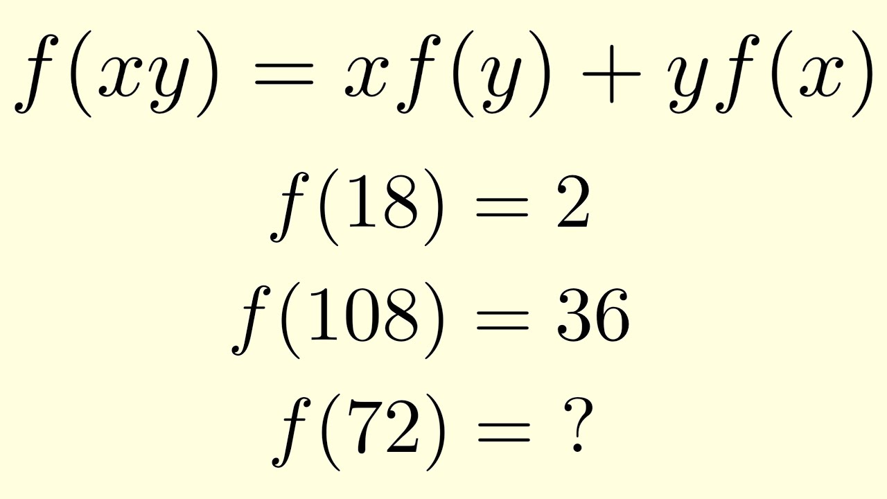 A Functional Equation Problem Youtube