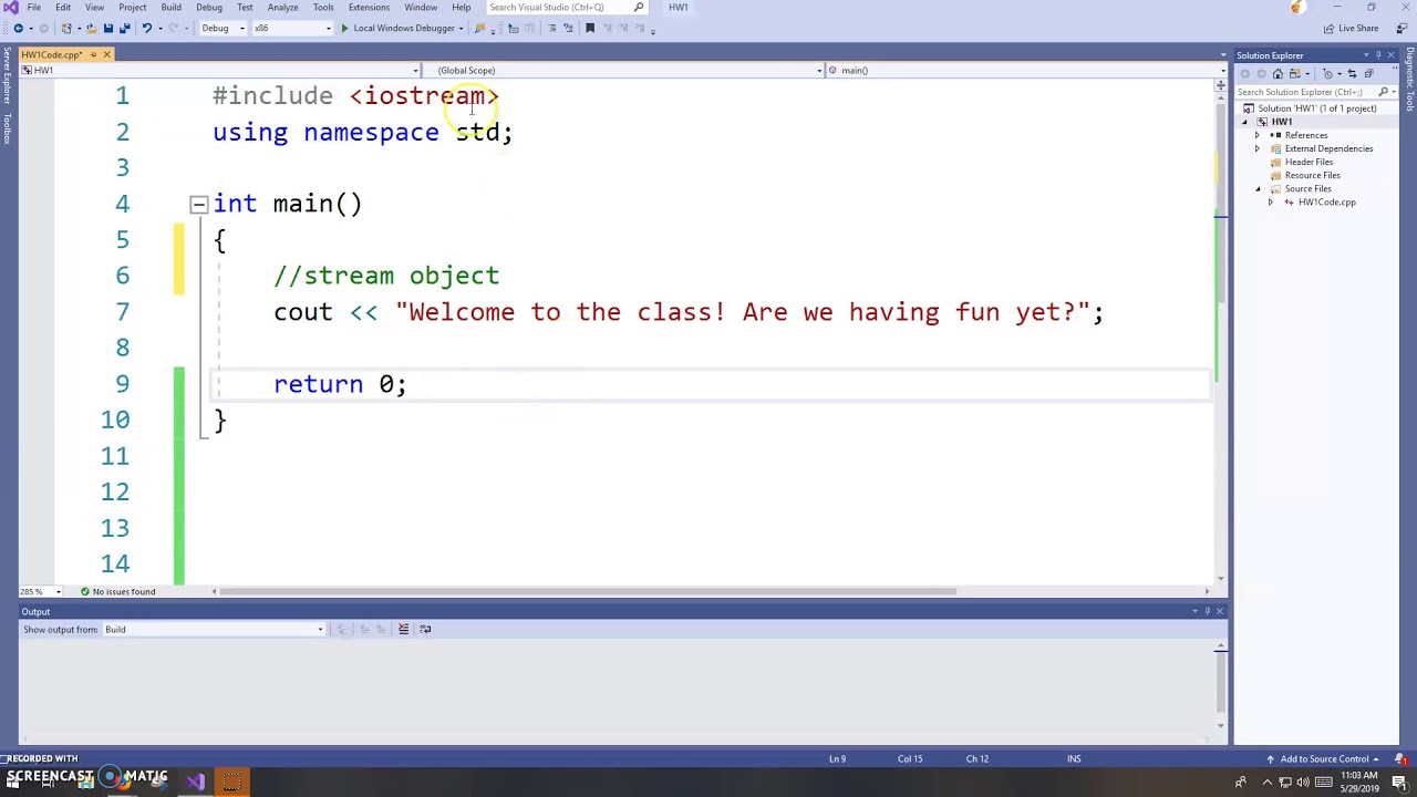 A Basic Cpp Program Youtube