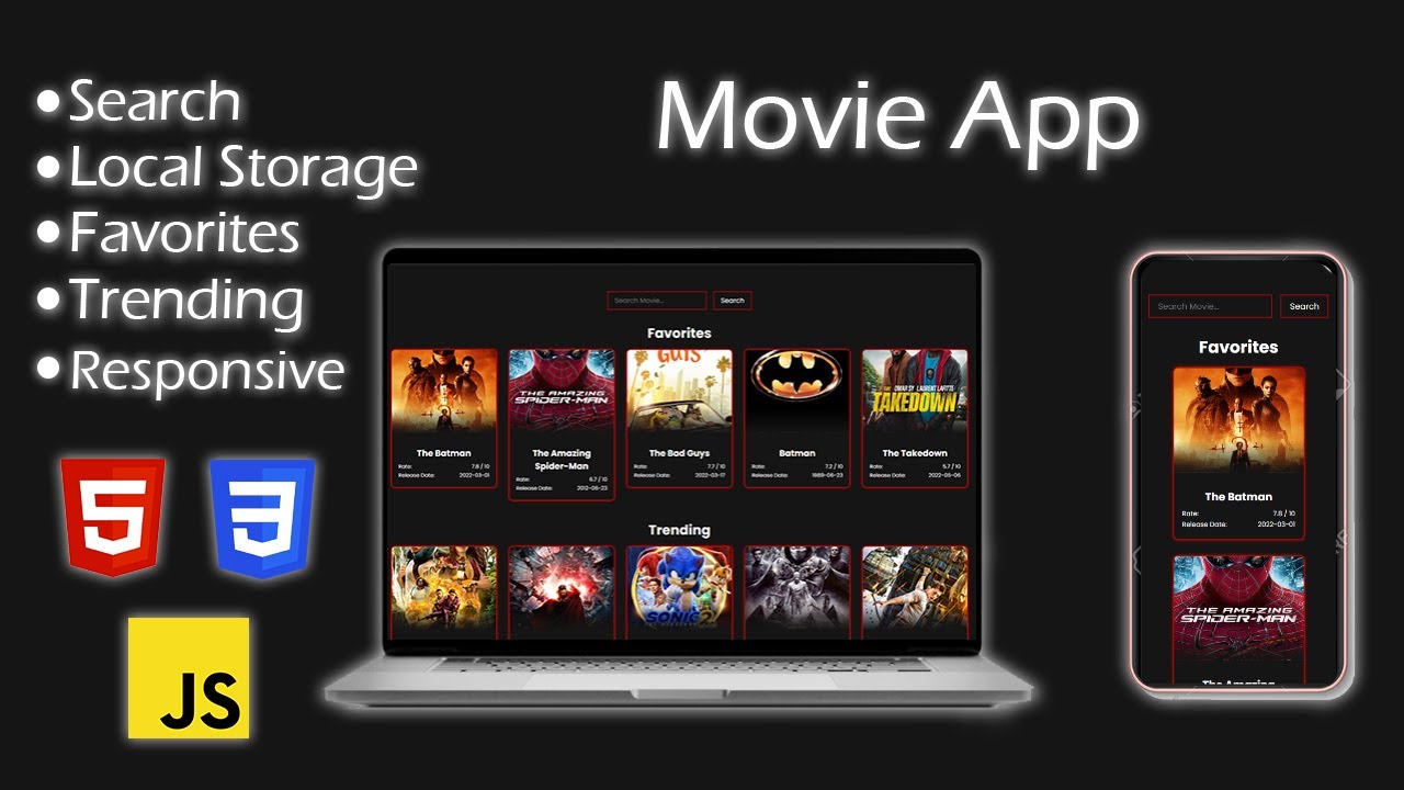 Build An Awesome Movie App With Html Css And Javascript Tmdb Api