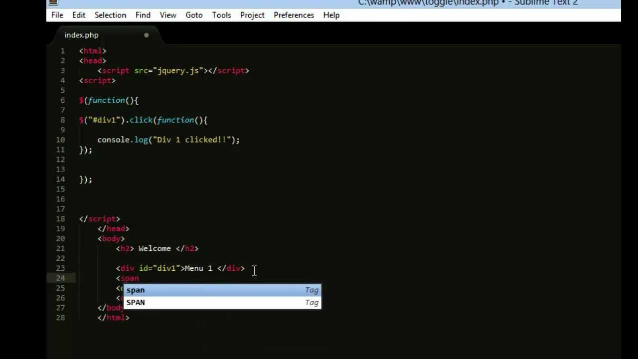 Jquery Toggle Simple Easy Lets Code App Youtube