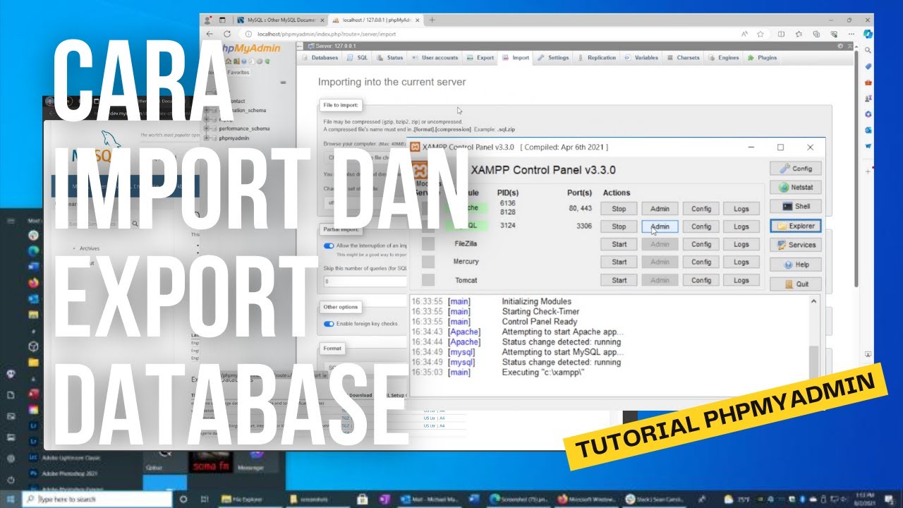 Cara Import Dan Export Database Tutorial Phpmyadmin Dan Mysql Youtube
