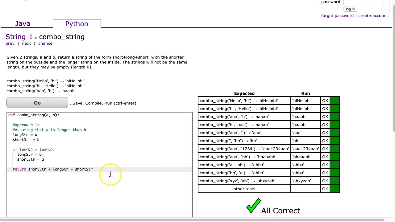 Codingbat Combo String Python Youtube