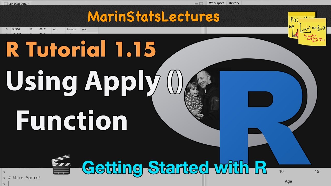 Apply Function In R R Tutorial 1 15 Marinstatslectures Youtube