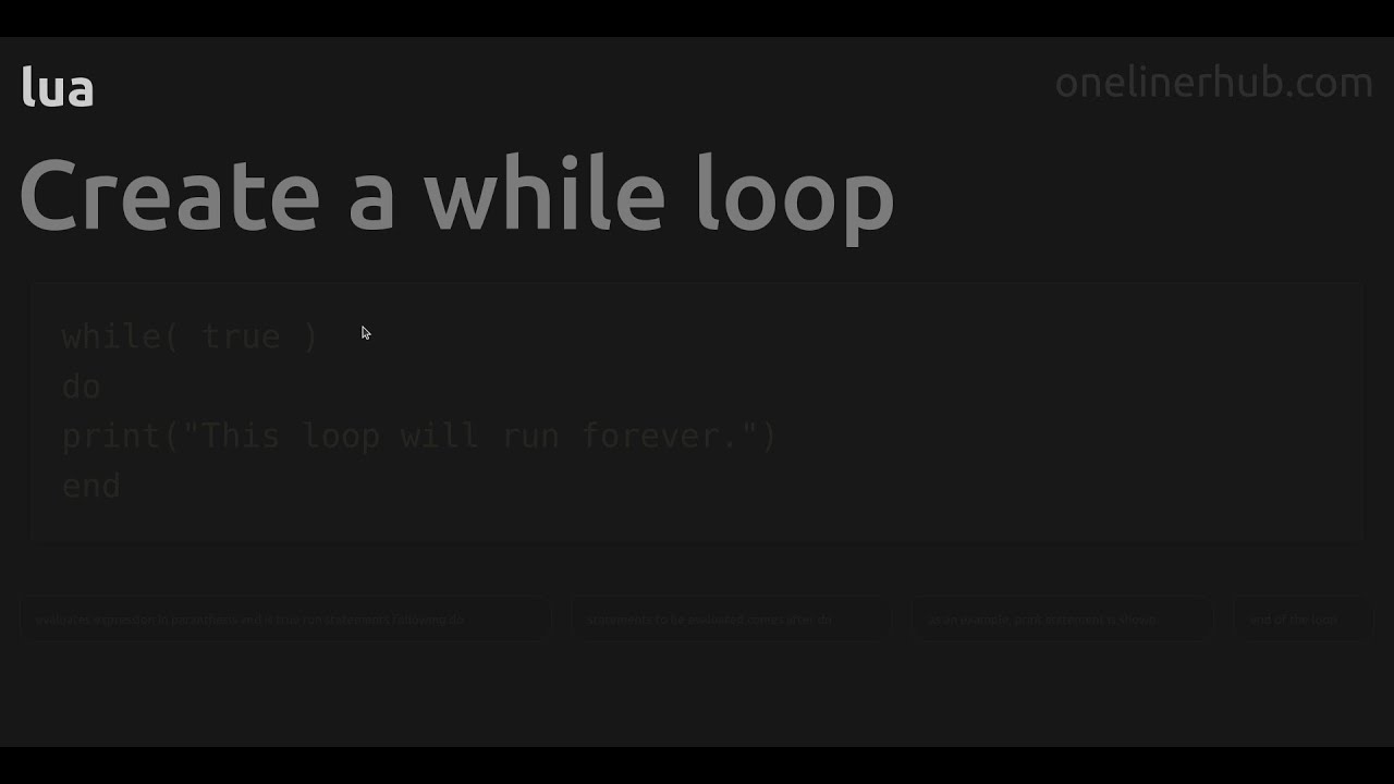 Create A While Loop Lua Youtube