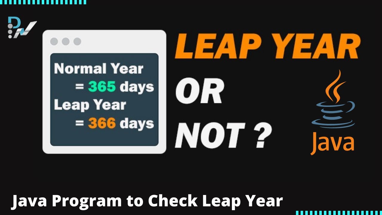 Java Program To Check Leap Year How To Check Lean Year Java