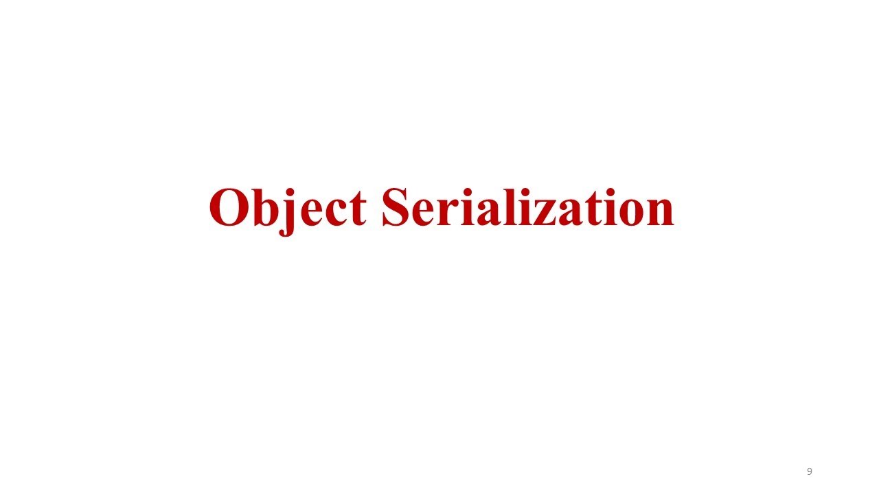 Object Serialization Youtube
