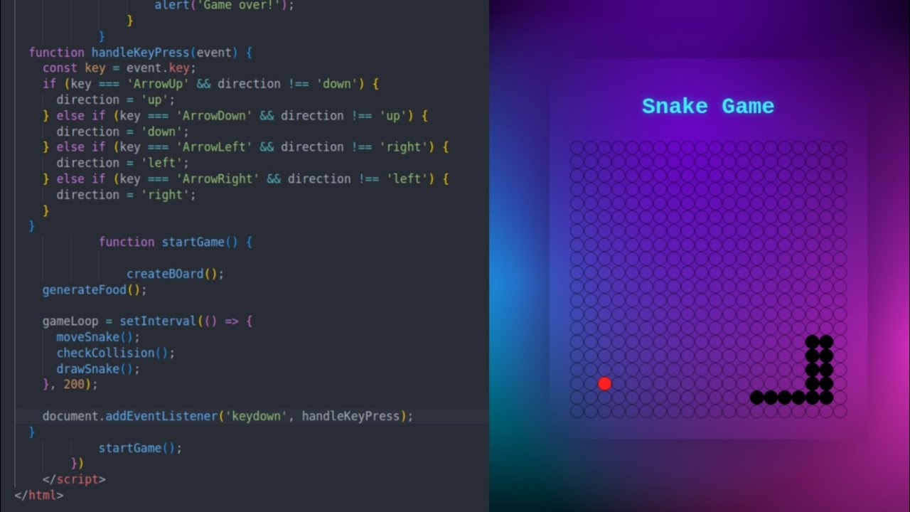Asmr Programming Snake Game No Talking Youtube