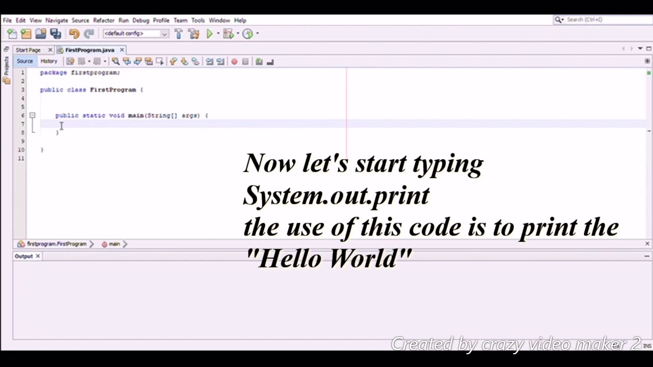 Basic Java Program Printing Hello World Youtube