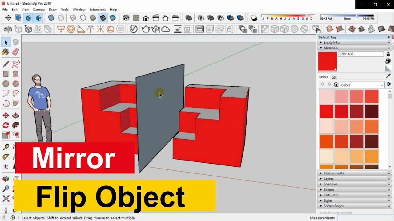 Cara Mirror Atau Flip Object Tanpa Plugin Sketchup Youtube