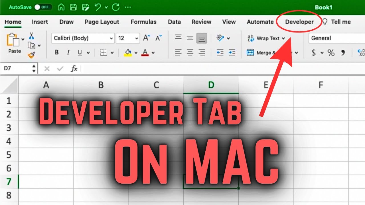 How To Add Developer Tab In Excel For Mac Youtube