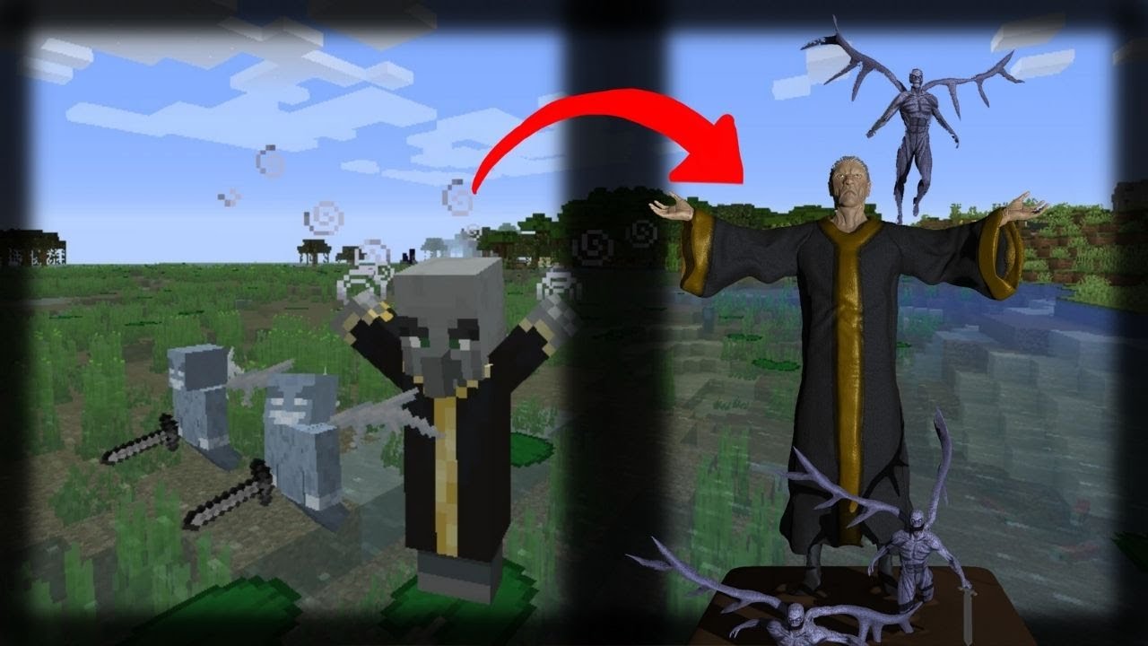 Sculpting Minecraft S Evoker And Vex In 3d Youtube