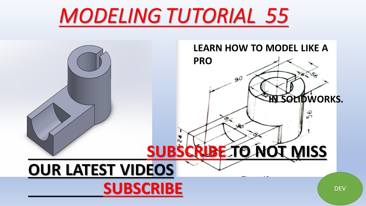 Solidworks Exercise 55 Modeling Parts Tutorial Youtube