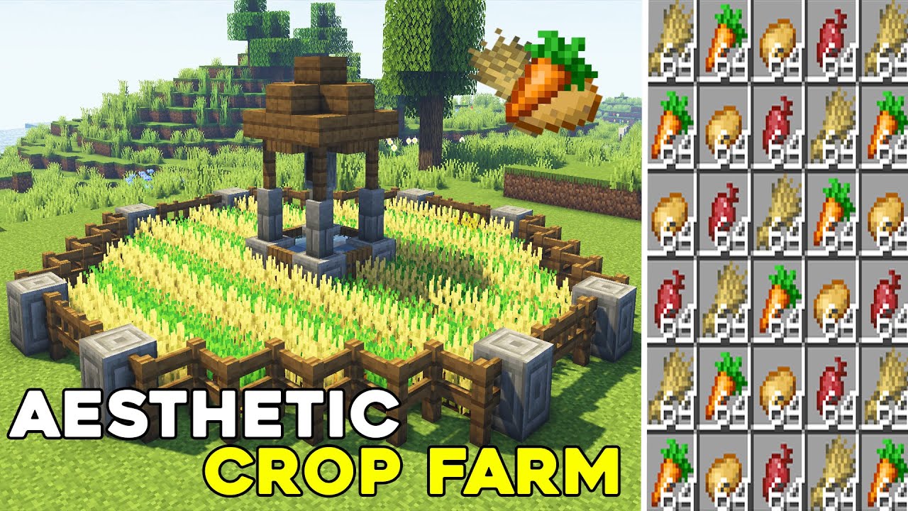 Sinirsiz Yemek Minecraft Otomatik Tarla Nasıl Yapılır L Aesthetic