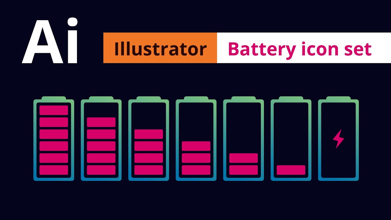 How To Create Battery Icon Set Adobe Illustrator Tutorial Youtube