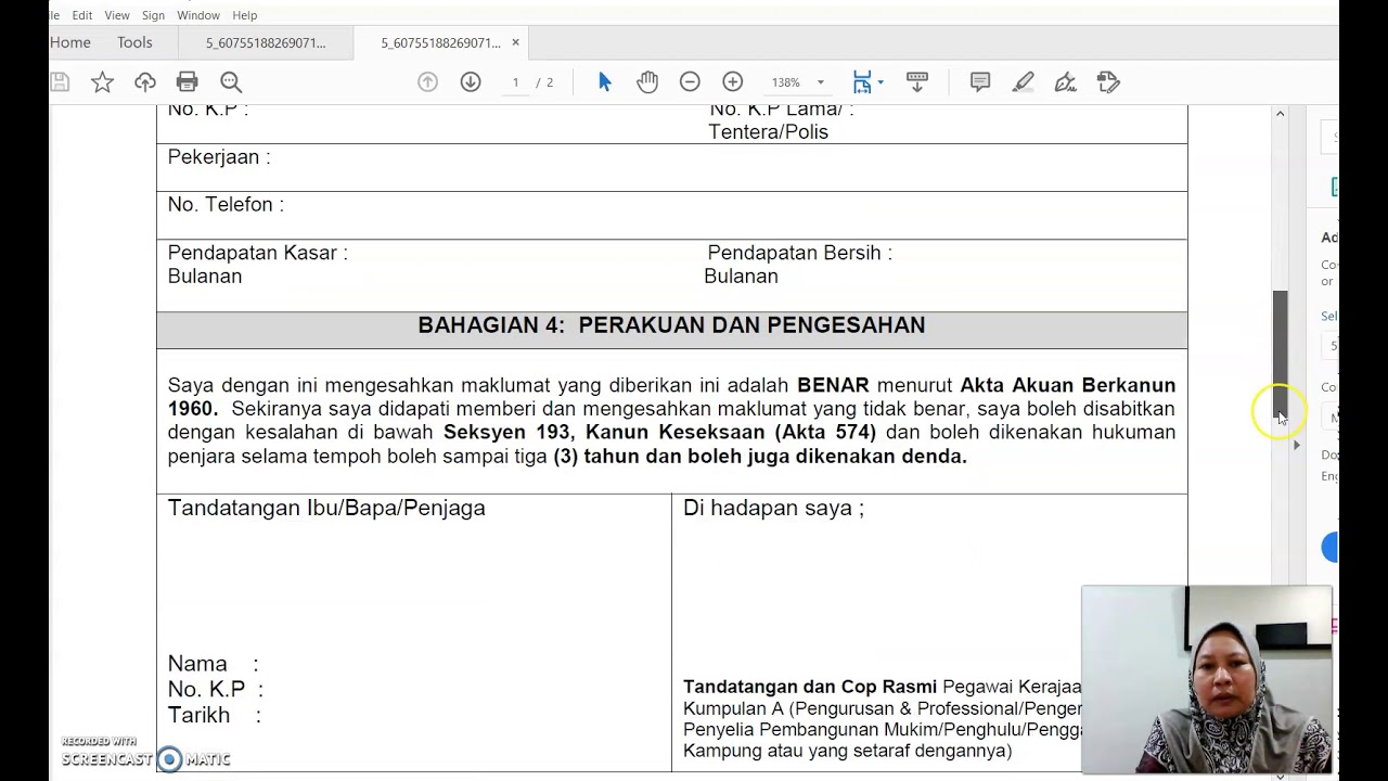 Pengisian Borang Bap Part3 Youtube