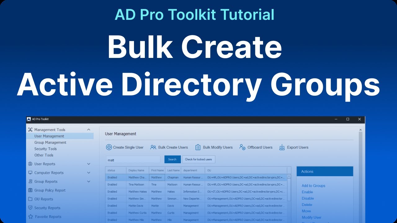Adtoolkit Tutorial Bulk Create Active Directory Groups Youtube