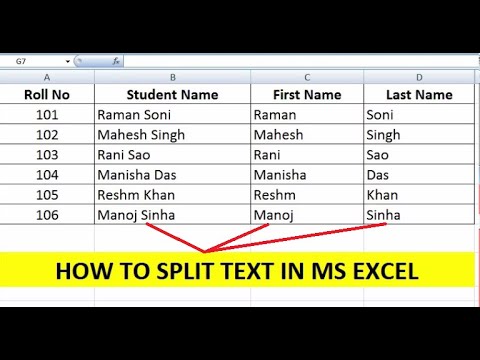 Ms Excel How To Split Text In Ms Excel Youtube