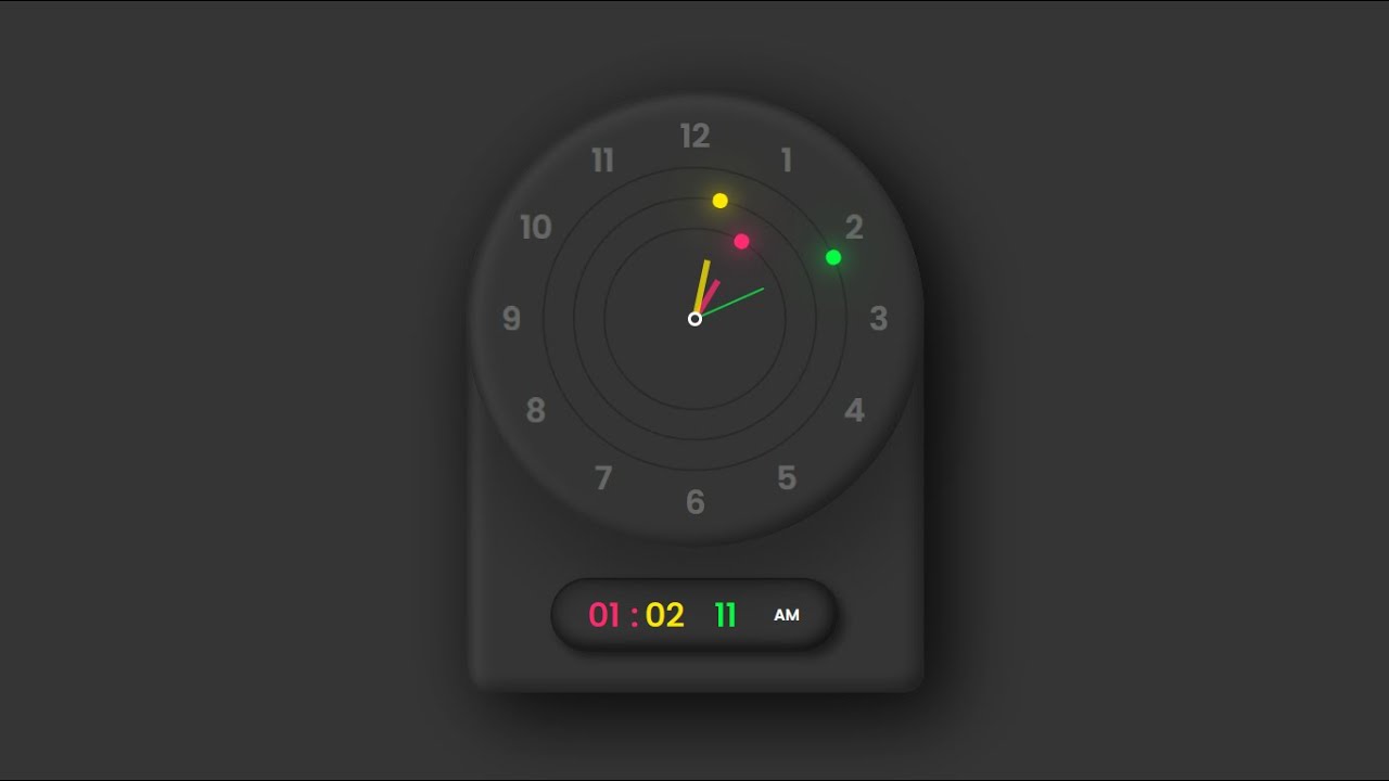 Amazing Working Analog And Digital Clock Design Using Html Css
