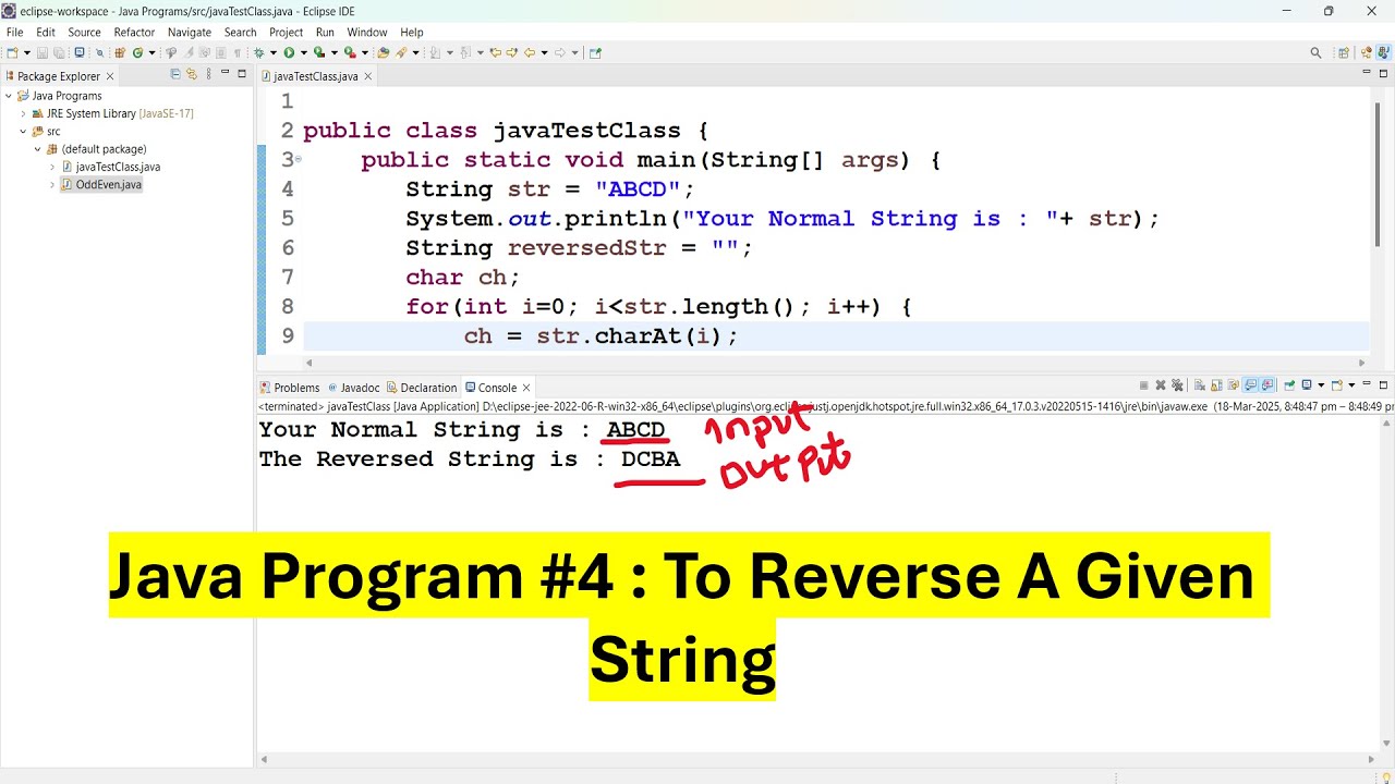 Java Program 4 To Reverse A Given String Java Simple Program For