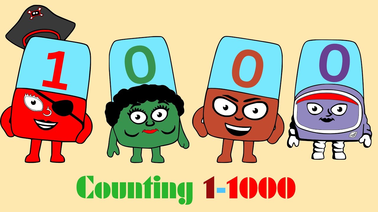 1 To 1000 Numbers Song For Kids With Robotic Voice Numberblocks