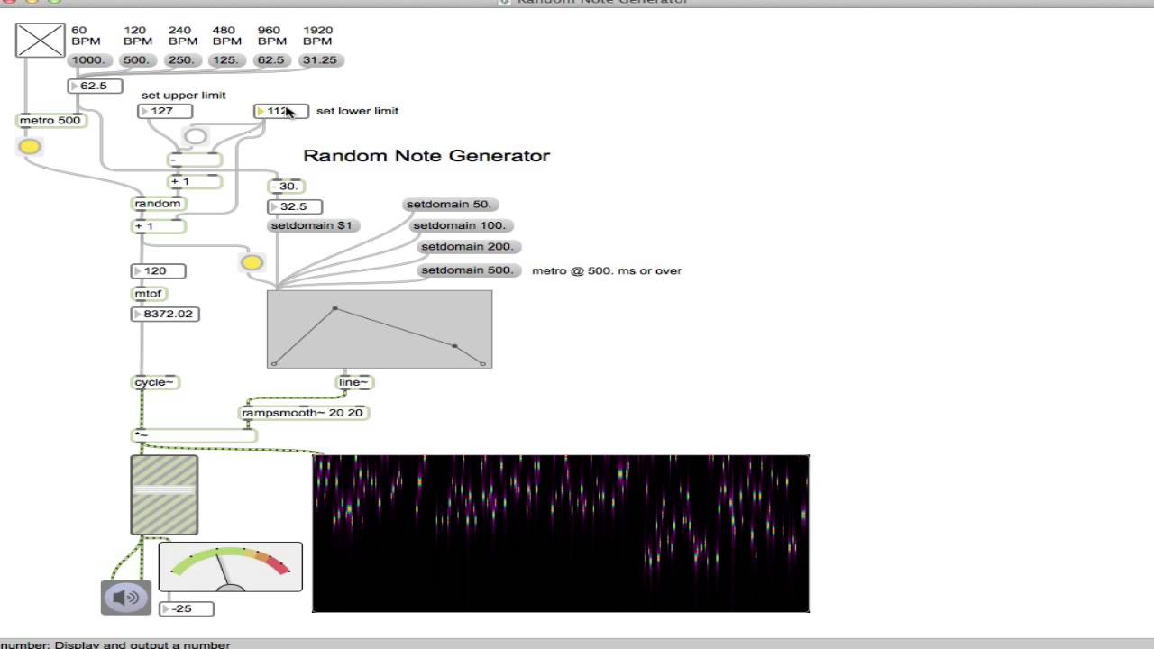 Max Msp Random Note Generator Youtube