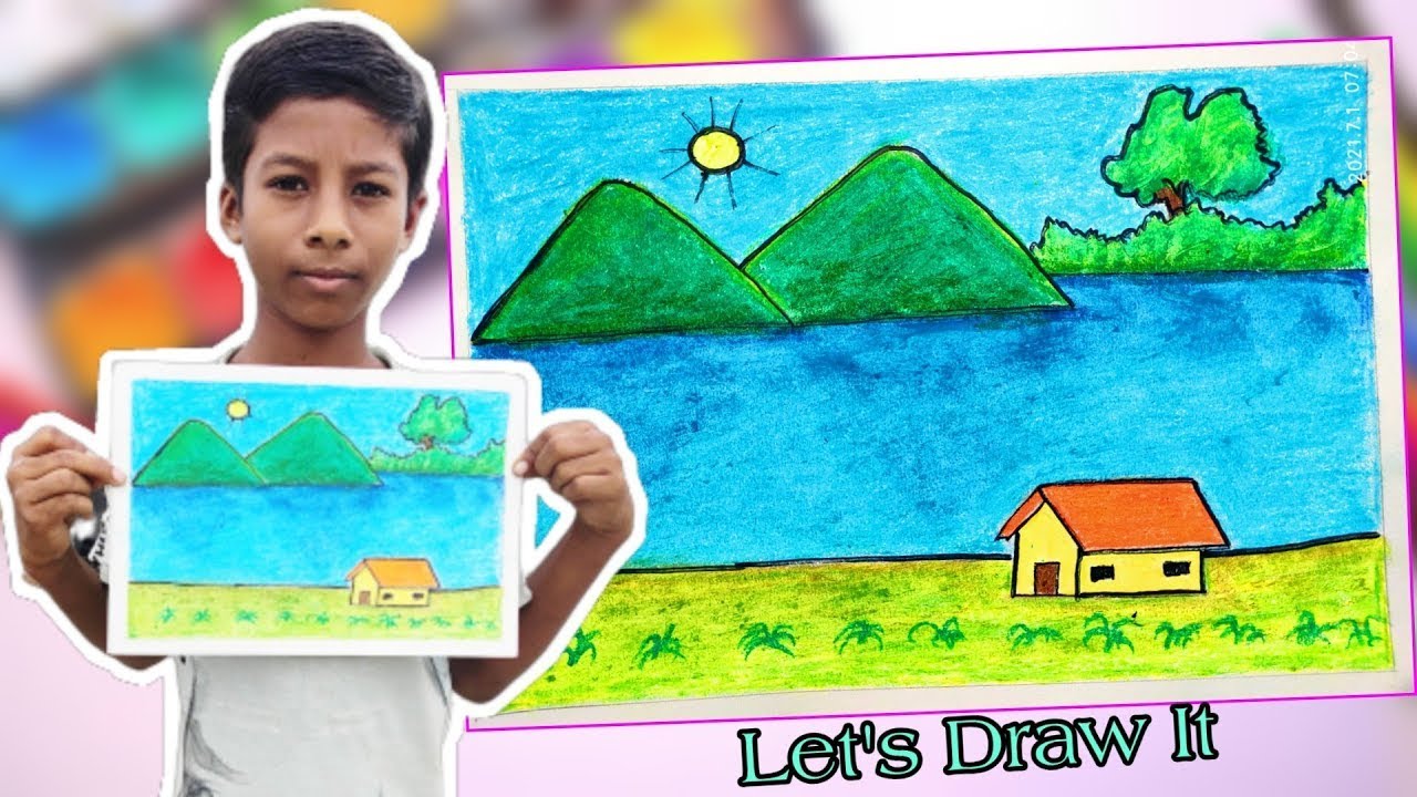 Kids Scenery Drawing Step By Step Youtube