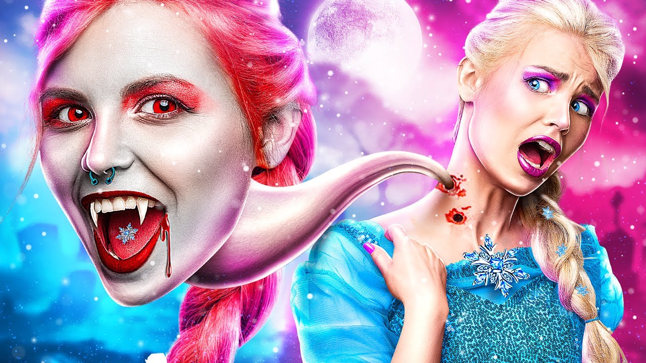 Makeover Ekstrim Elsa Menjadi Vampir Frozen Youtube