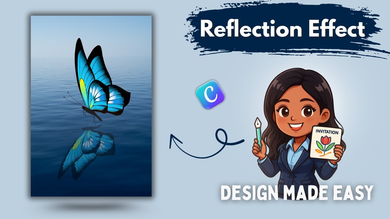 Water Reflection Effect In Canva Free Easy Photo Text Tutorial