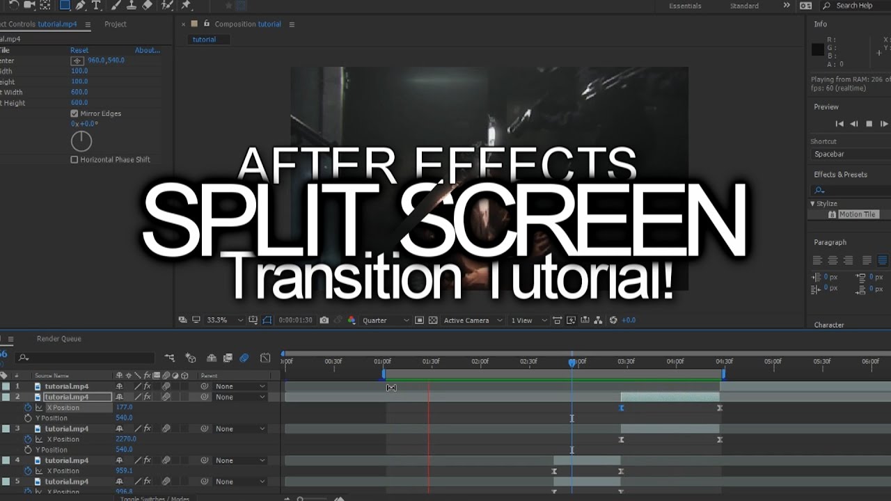 After Effects Easy Split Screen Transitions Youtube