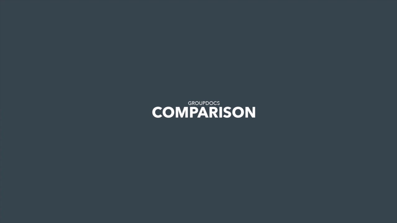 Groupdocs Comparison Compare Documents In Net And Java Youtube