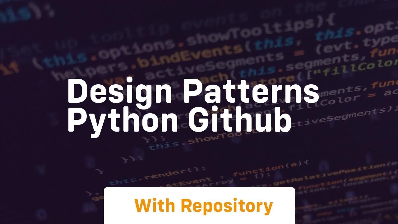 Design Patterns Python Github Youtube