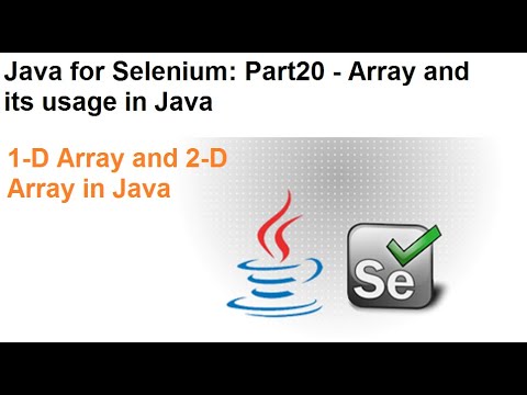 Java For Selenium Part20 What Is Array In Java Youtube