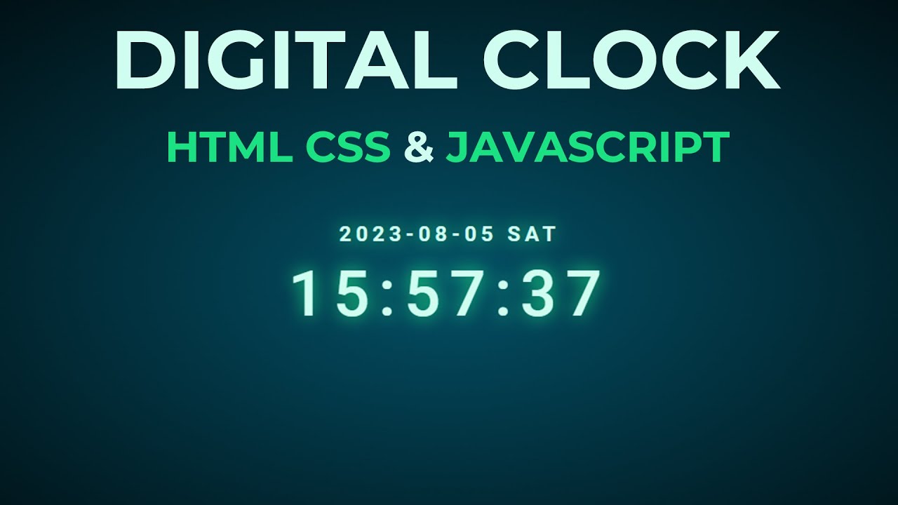 How To Make Digital Clock Using Html Css Javascript Youtube