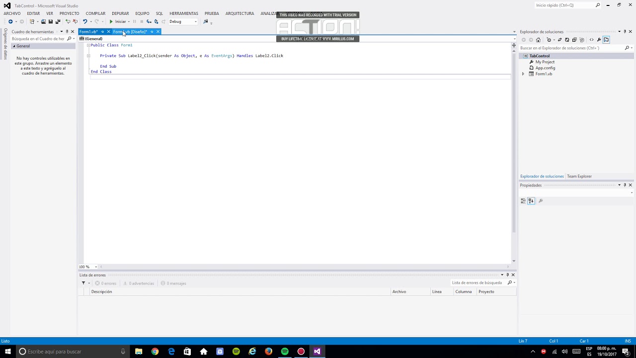Tutorial Tabcontrol Visual Basic Youtube