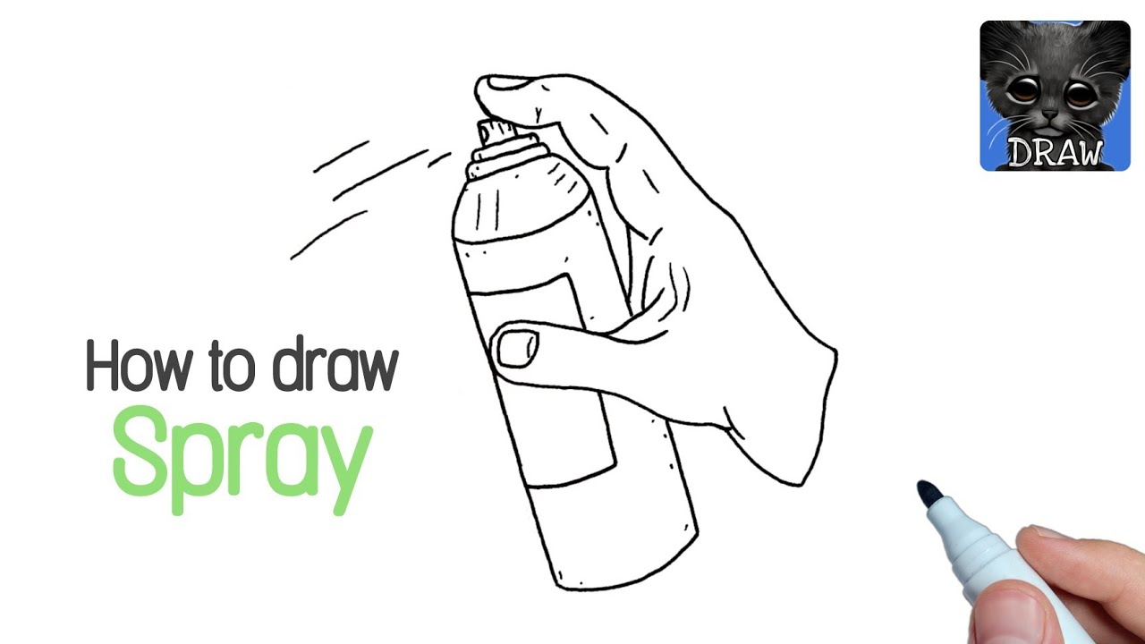 How To Draw A Spray Paint Can In Hand Easy Youtube