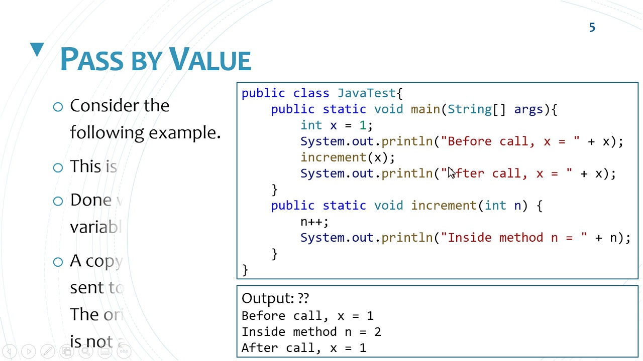 Pass By Value And Pass By Reference Youtube
