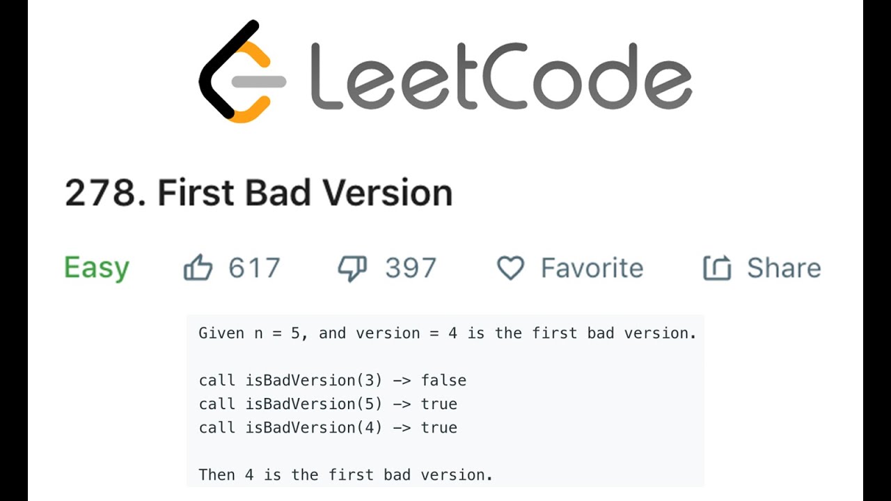 Leetcode First Bad Version Solution Explained Java Youtube