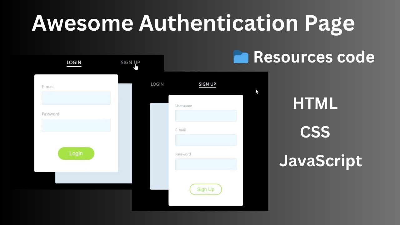 Build An Awesome Authentication Page Using Html Css And Javascript