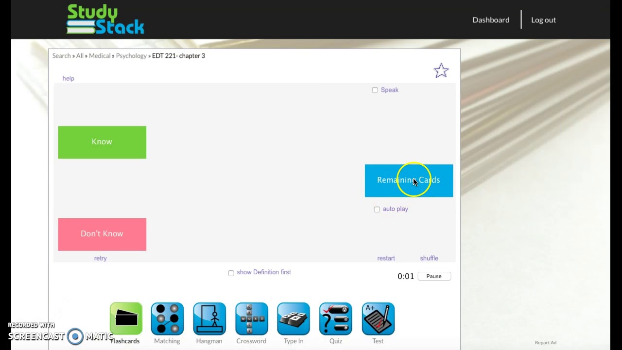 Studystack Tutorial By Paige Dempsey Youtube