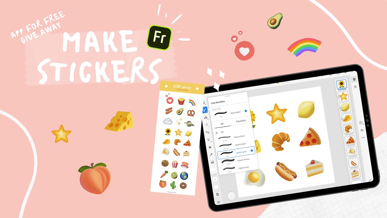 วาดสต กเกอร แอพฟร แจกฟร Make Stickers Adobe Fresco App For Free