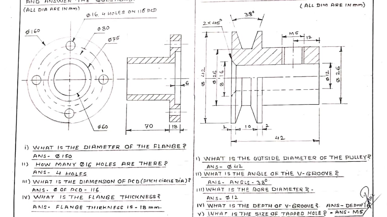Reading Of Engineering Drawing Youtube