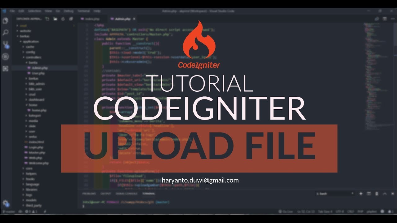 Tutorial Library Upload File Pada Codeigniter Youtube