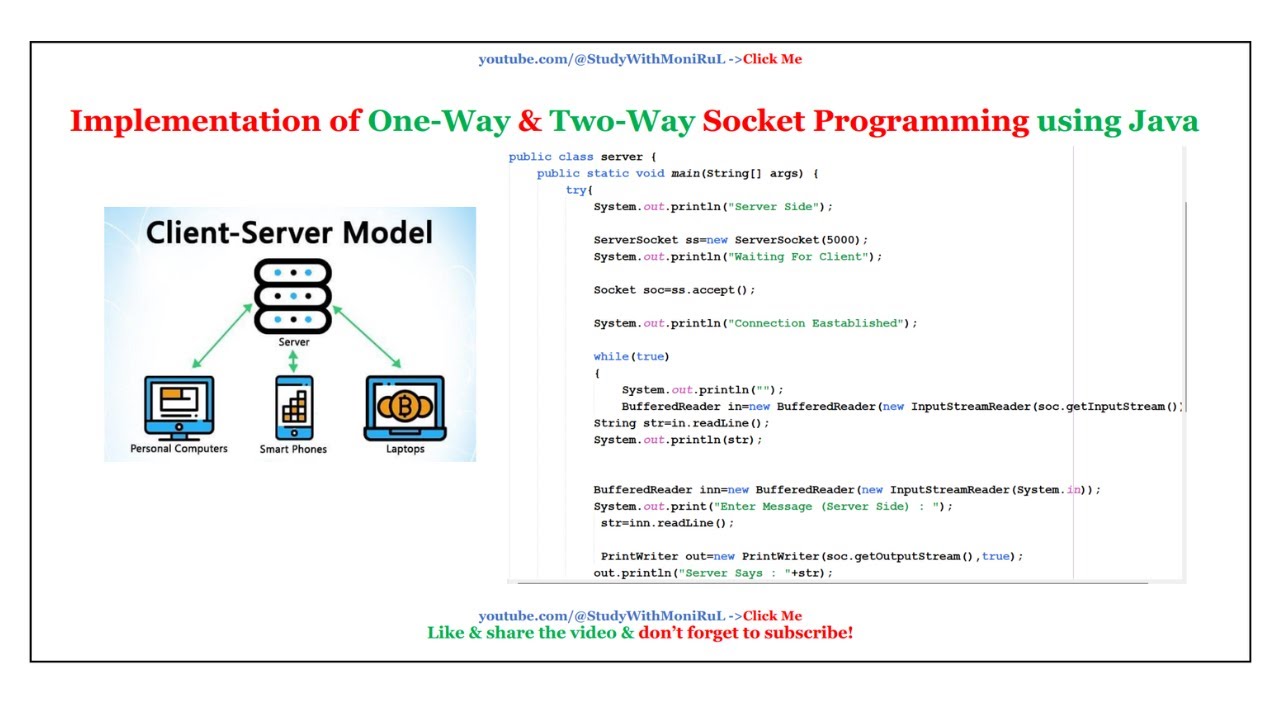 Socket Programming In Java One Way And Two Way Communication Client