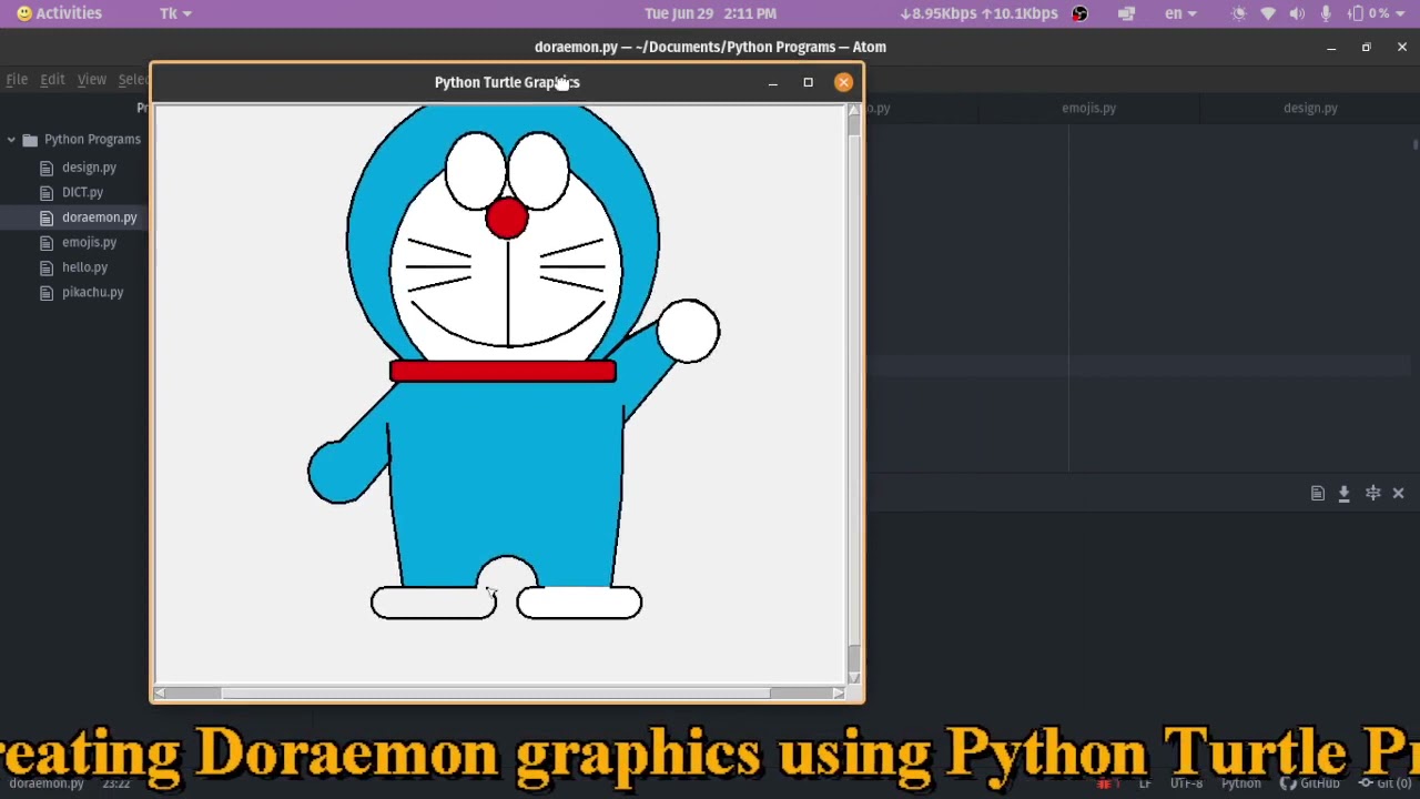Pythonturtleprogram Doraemon Graphics Using Python Turtle