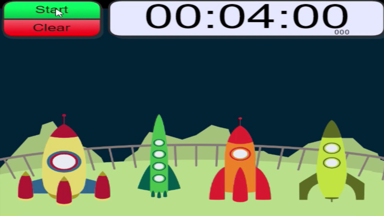 Timer 4 Minutes Rocket Launch 4 Minute Countdown 4 Minute Timer